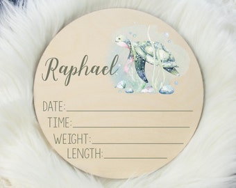 Sea Turtle Birth Sign - Etsy