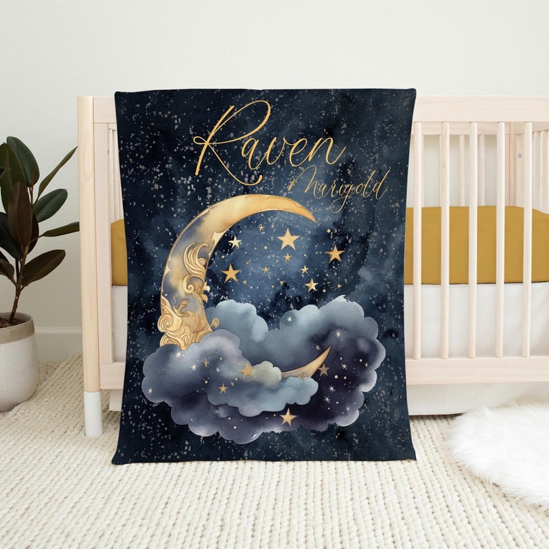 Star Moon Fleece Blanket - Etsy