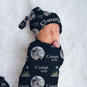 Wolf Full Moon Forest Swaddle Set, Wolf Swaddle, Wolf Nursery Theme ...