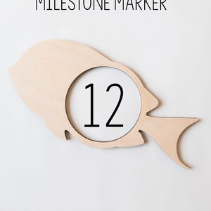Fish Milestone Marker, Milestone Blanket Marker, Baltic Birch Wood ...