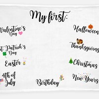 My First Holiday Blanket, First Holiday Photo Blanket, First Holiday ...