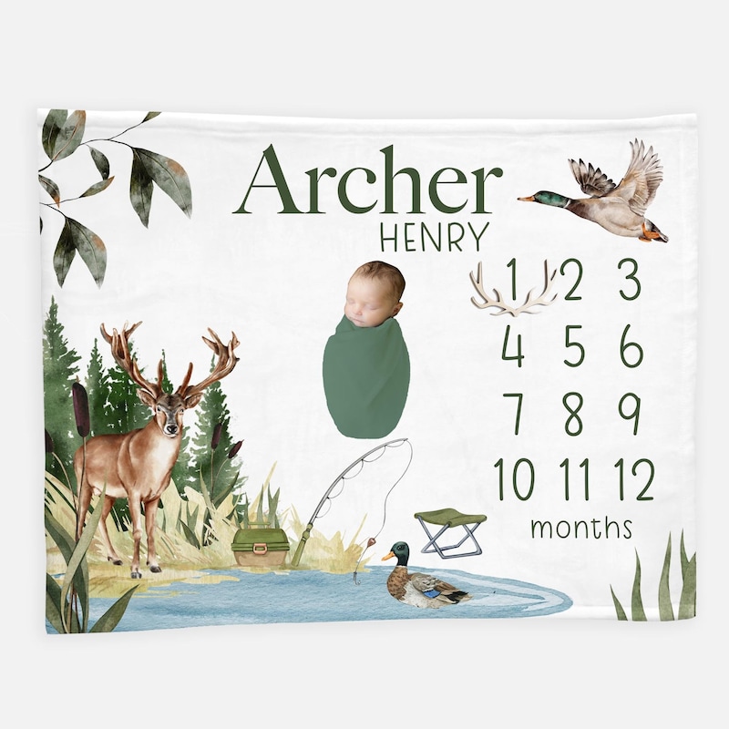 Milestone Blankets Hunting - Etsy