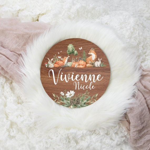 Girl Fox Name Sign Woodland Fox Baby Sign Woodland Name - Etsy