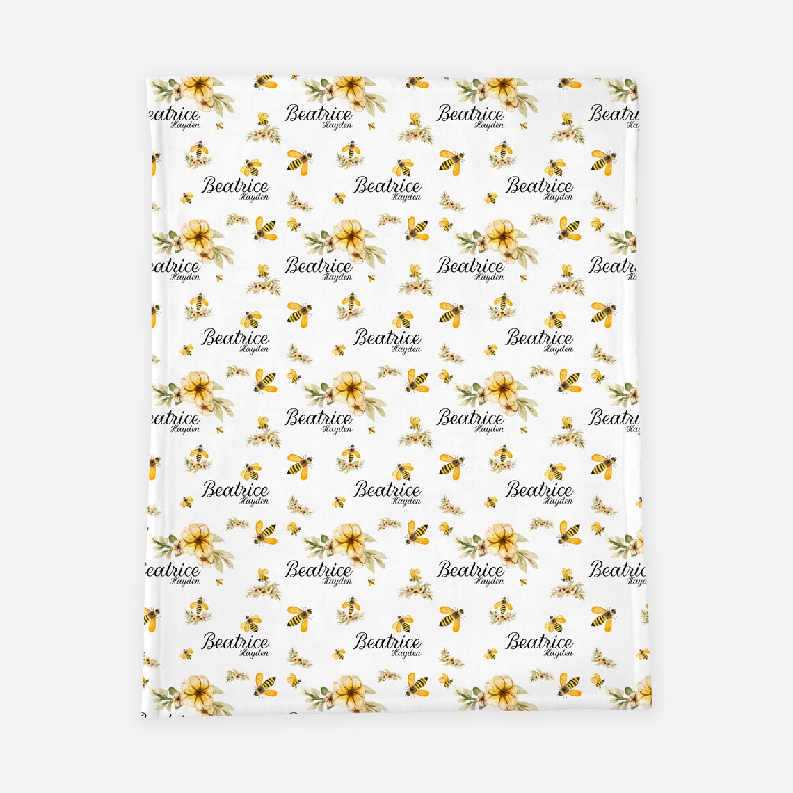 Honey Bee Blanket Bumble Bee Crib Bedding Personalized Baby - Etsy