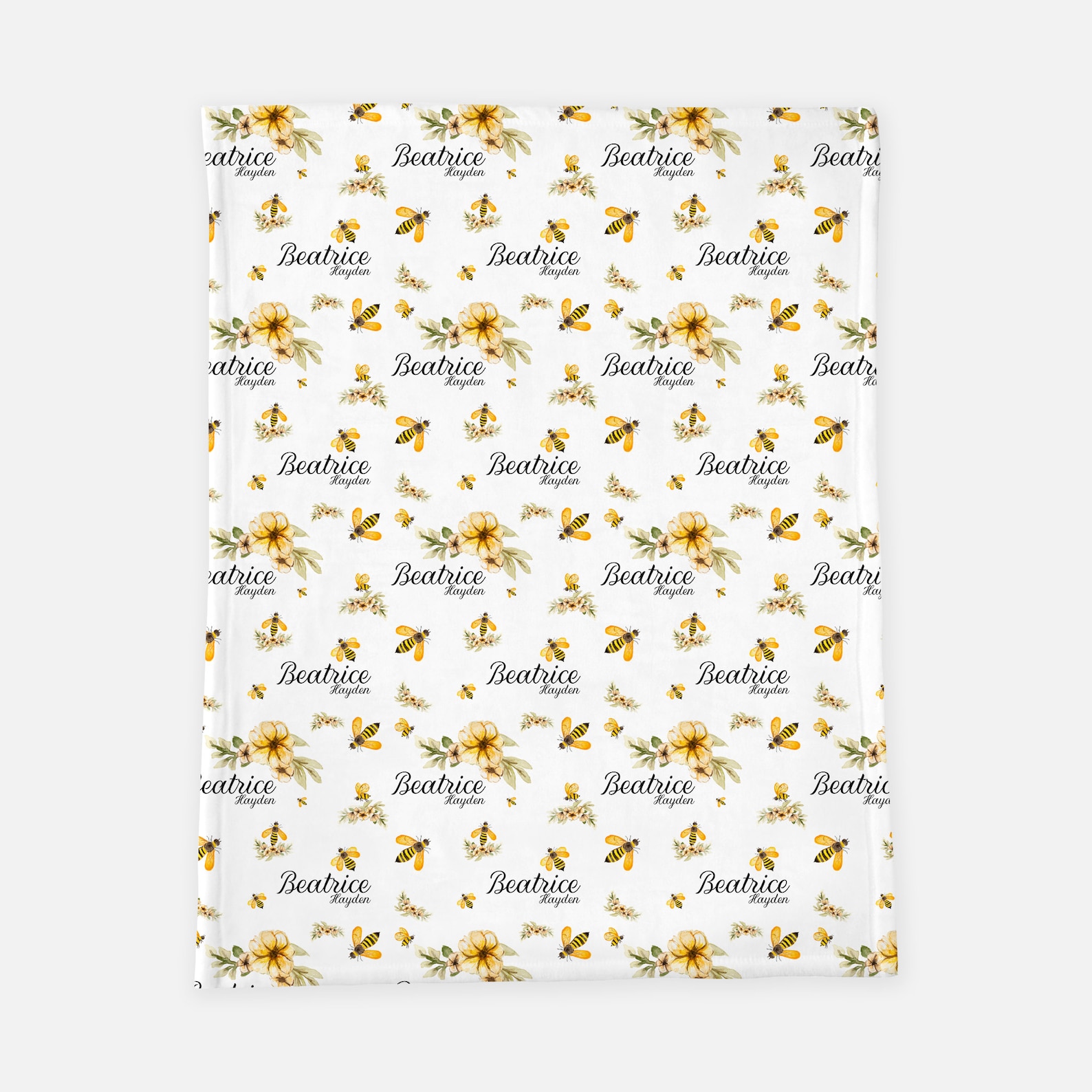 Honey Bee Blanket, Bumble Bee Crib Bedding, Personalized Baby Blanket ...
