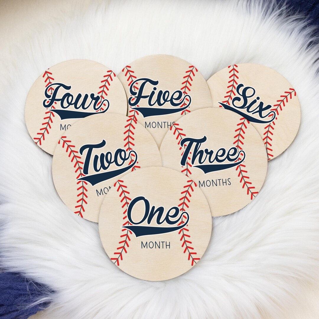 Baseball Milestone Cards, Sports Monthly Markers, Wood Milestone Cards ...