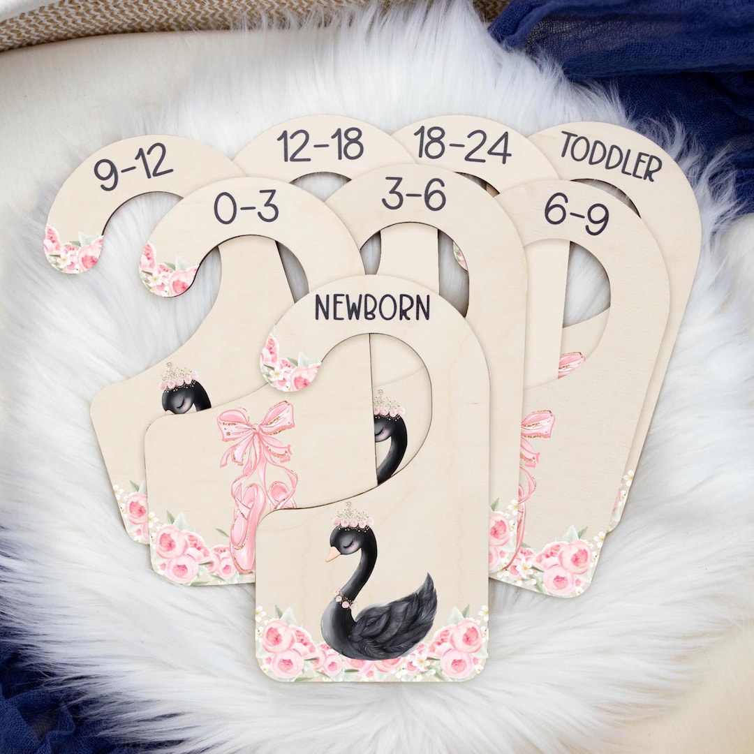 Black Swan Clothing Dividers, Ballerina Baby Clothing Divider, Wood ...