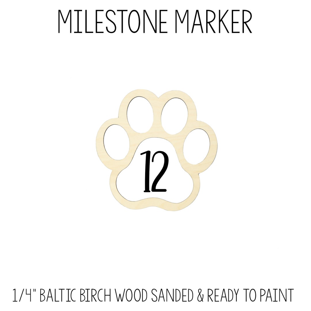 Dog Milestone Marker, Puppy Baby Milestone Marker, Baltic Birch Wood ...