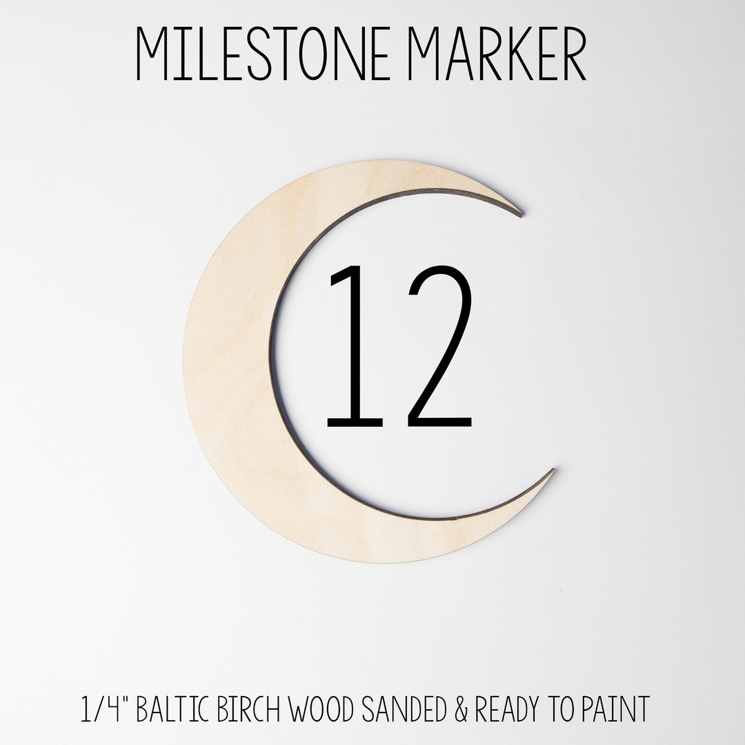 Crescent Moon Milestone Marker, Baby Milestone Blanket Marker, Baltic ...