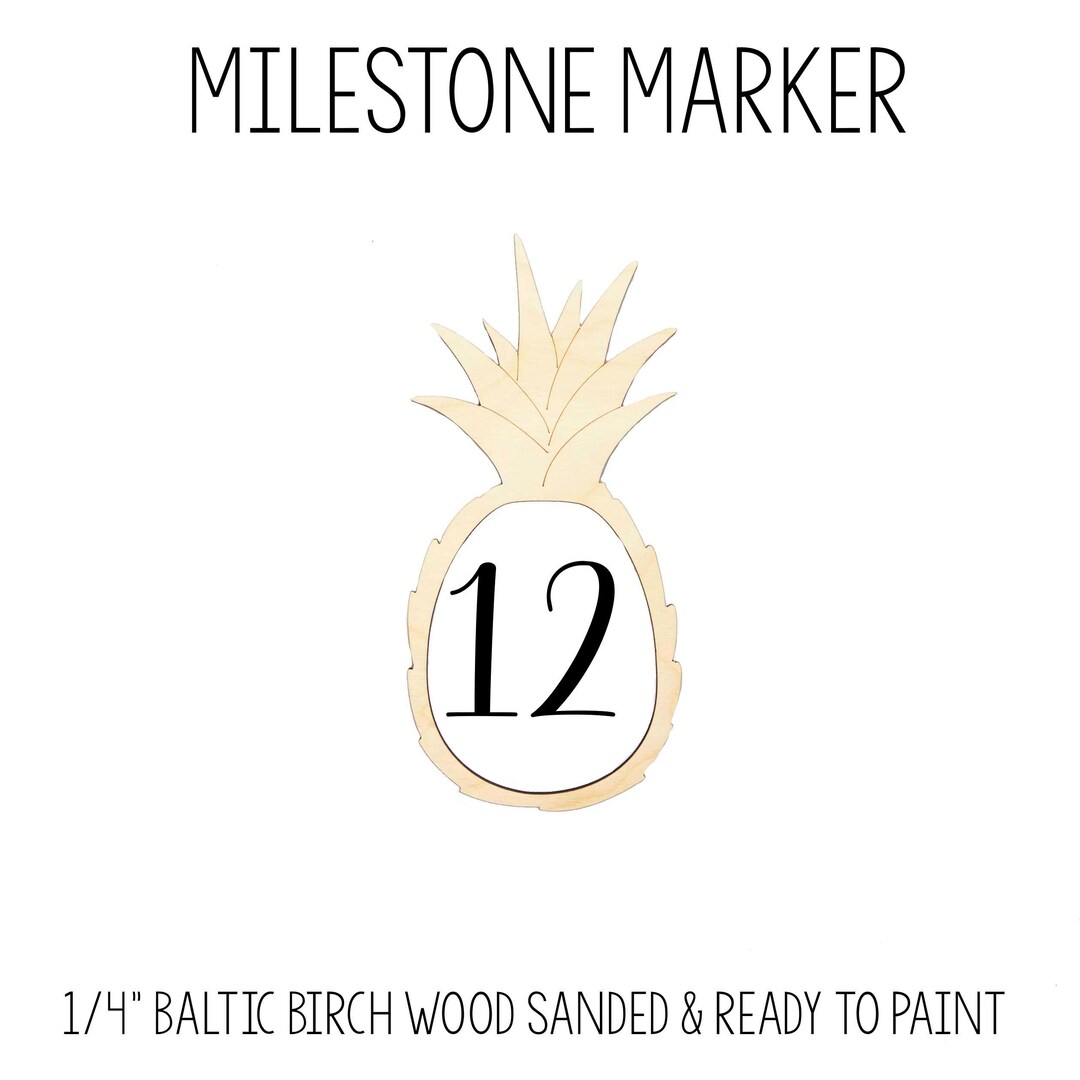 Pineapple Milestone Marker, Baby Milestone Blanket Marker, Baltic Birch ...