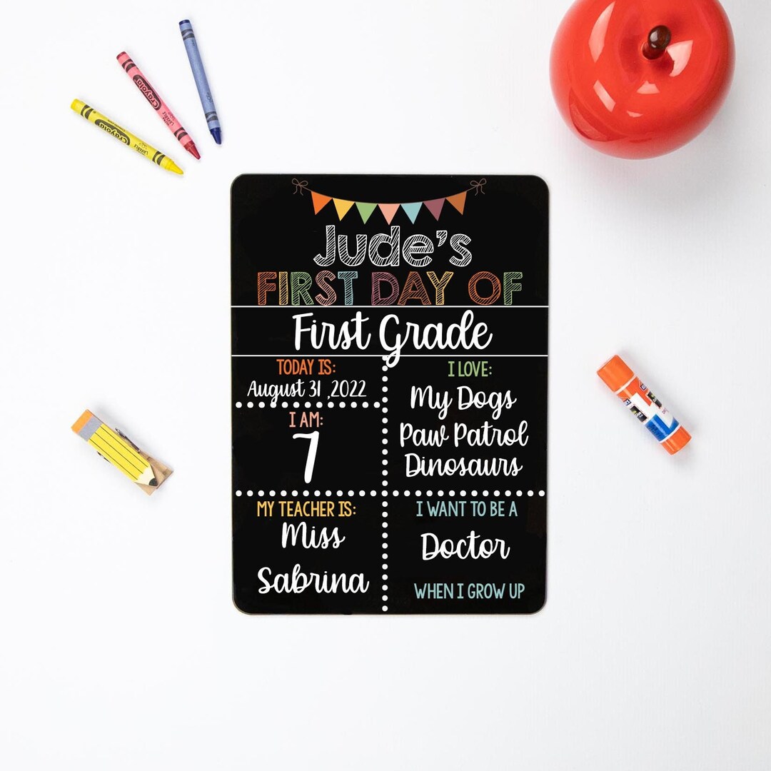 First and Last Day of School Sign, Liquid Chalk Dry Erase School Board ...