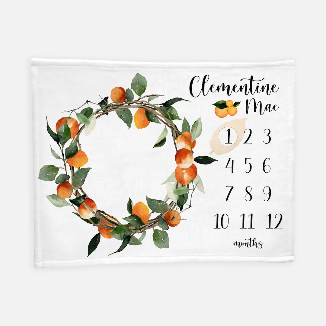Orange Girl Milestone Blanket, Oranges Monthly Baby Blanket, Oranges ...