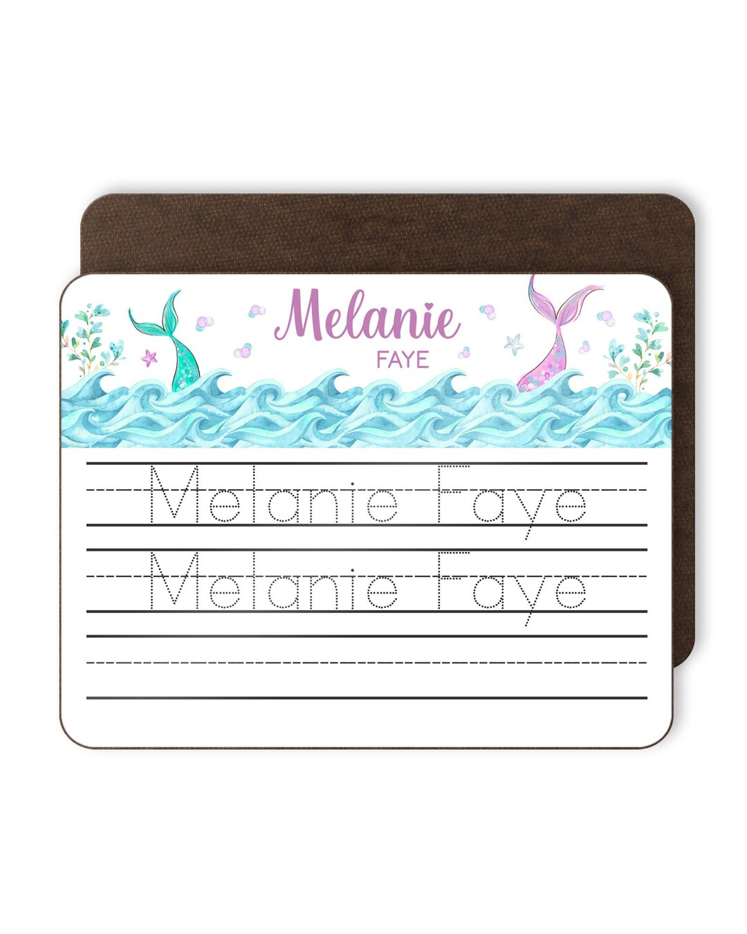 Mermaid Tail Name Tracing Sign, Kids Personalized Tracing Board, Name ...