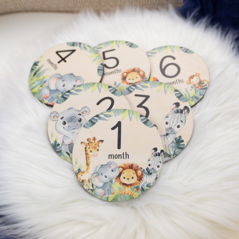 Safari Milestone Wood - Etsy