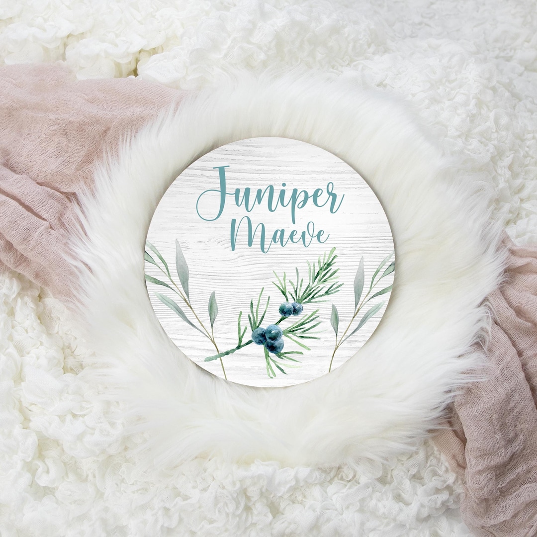 Juniper Round Wood Name Sign, Juniper Baby Sign, Round Wood Baby Name ...