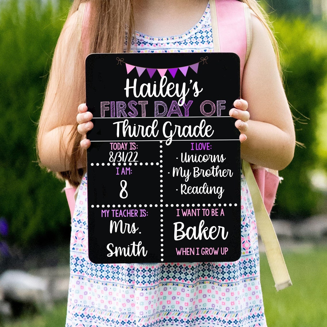 Reusable First and Last Day of School Sign, Liquid Chalk Dry Erase ...