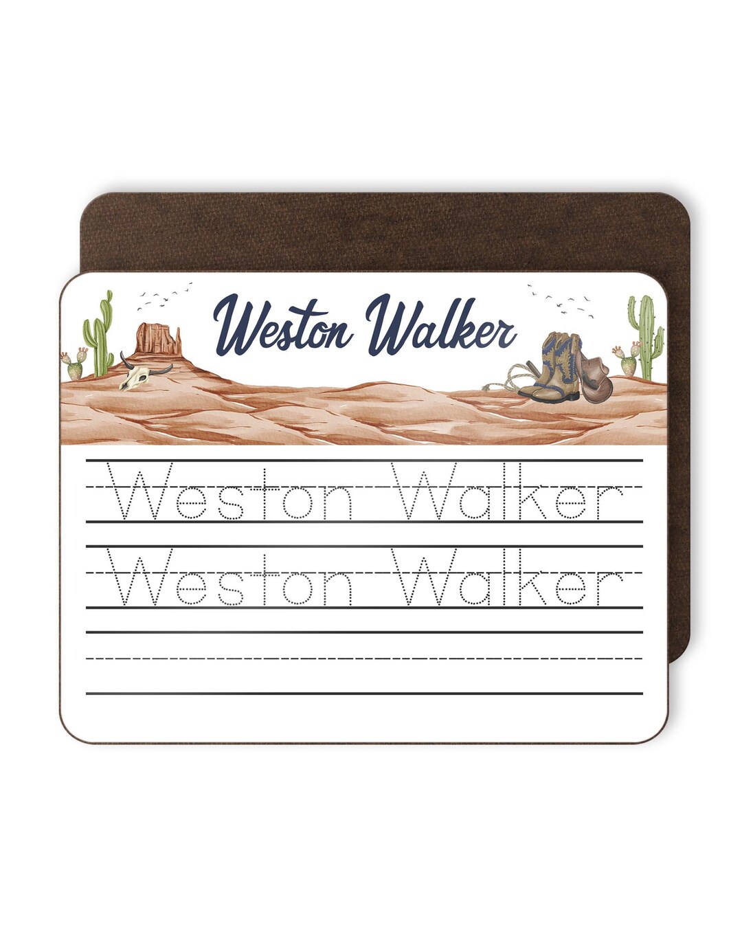 Western Name Tracing Sign, Kids Personalized Tracing Board, Name ...