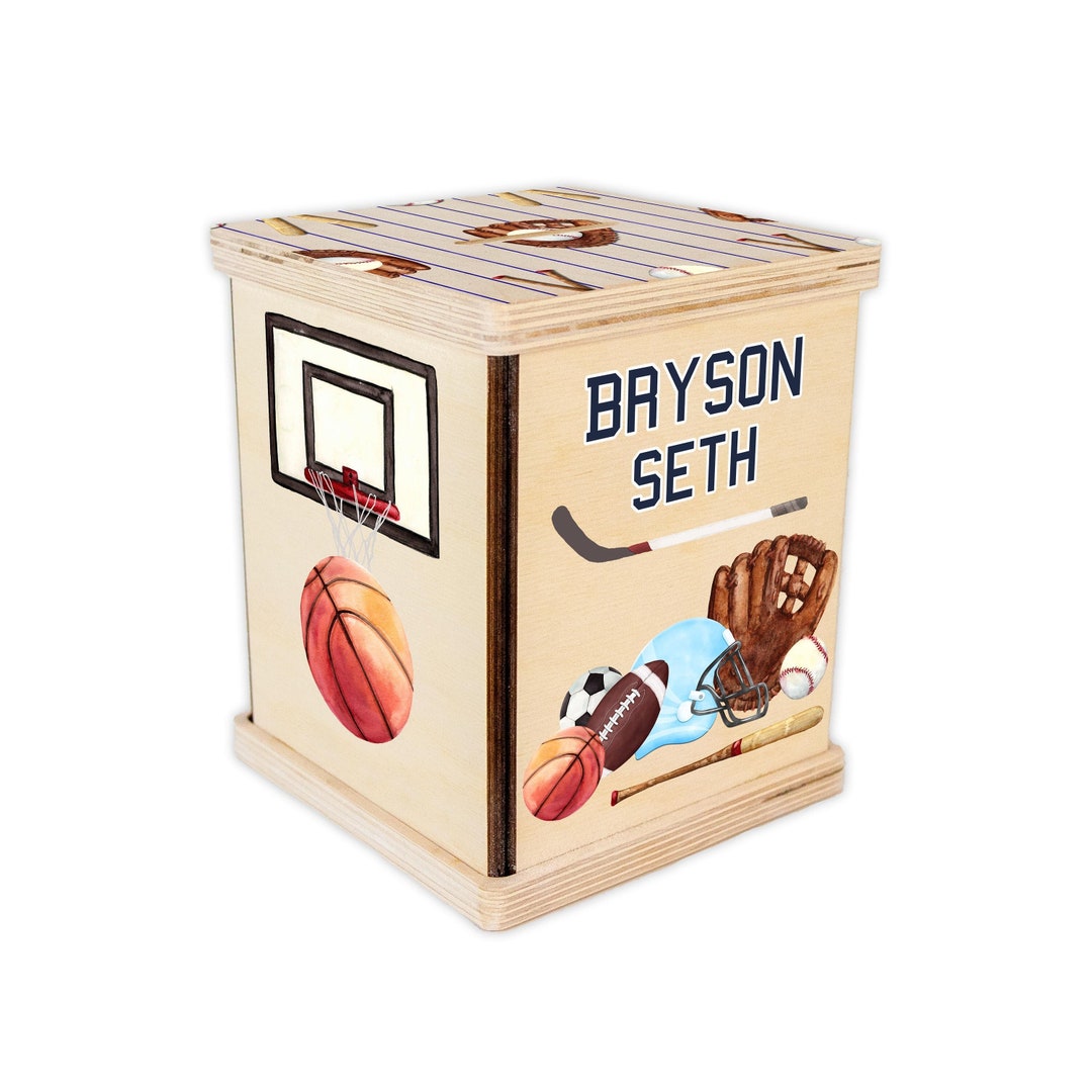Sports Piggy Bank, Sports Nursery, Baby Boy Gift, Personalized Piggy ...