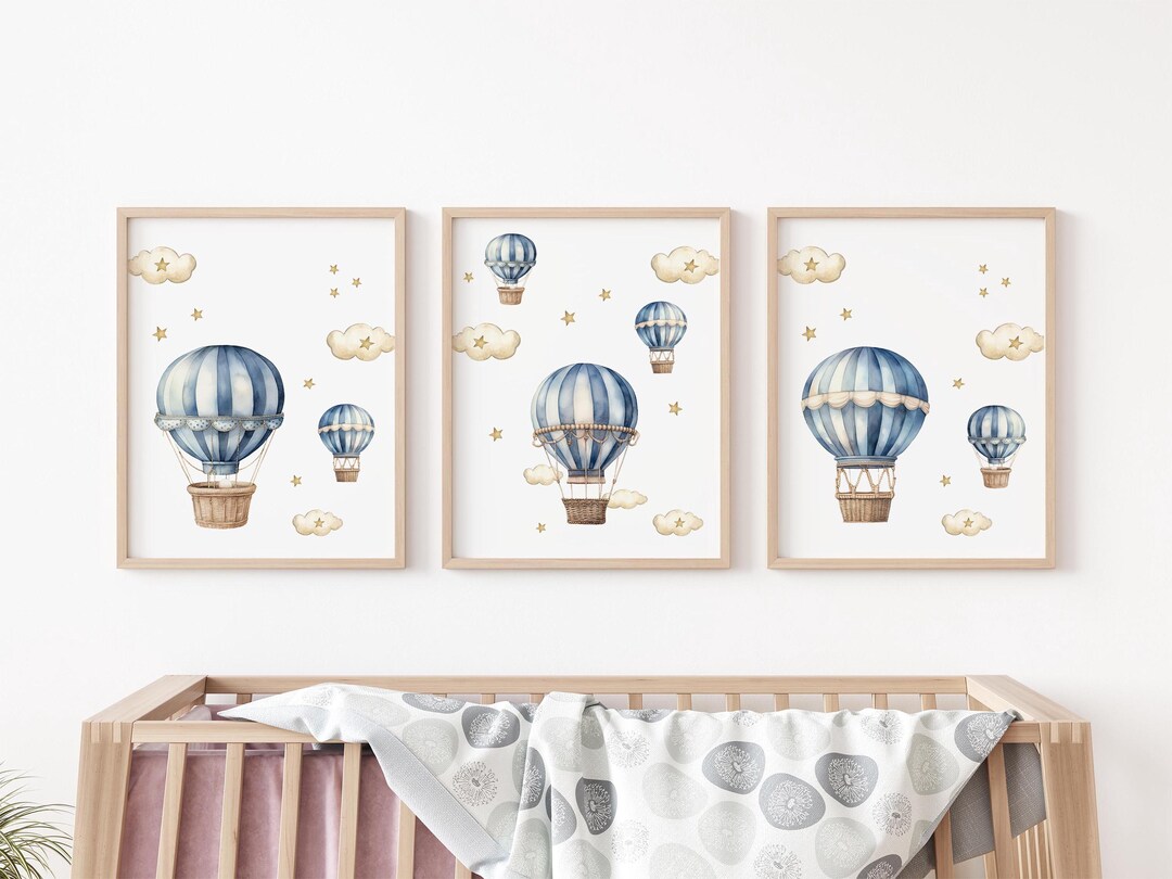 Hot Air Balloon Nursery Wall Art Poster, Adventure Nursery Decor ...