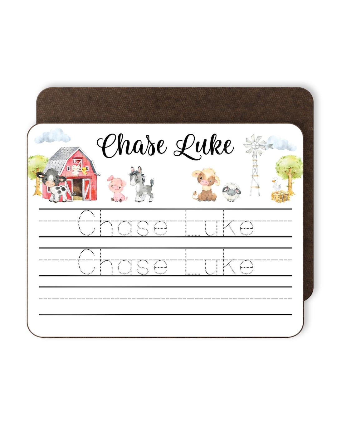 Farm Name Tracing Sign, Kids Personalized Tracing Board, Name Tracing ...