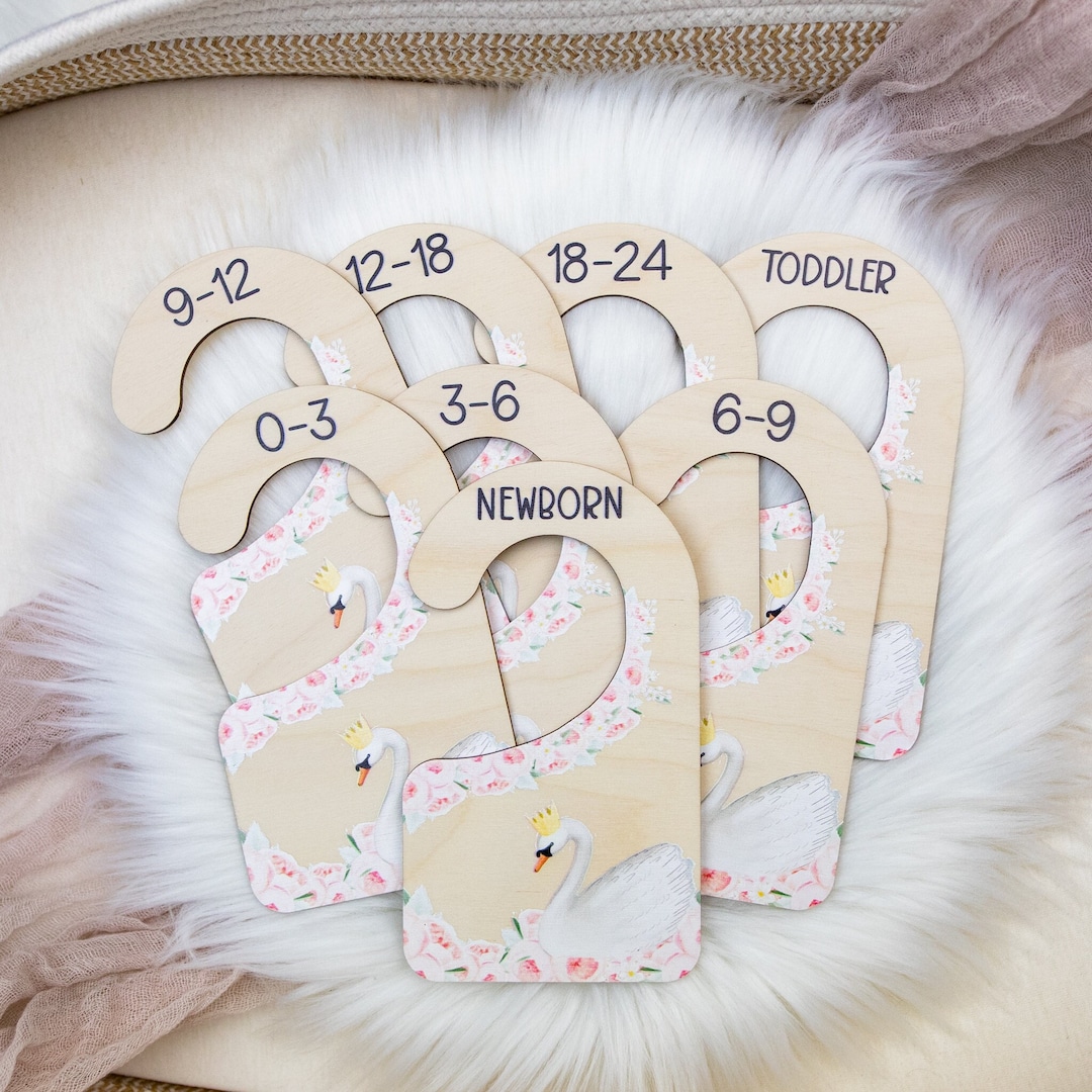 Swan Clothing Dividers, Swan Princess Baby Clothing Divider, Wood ...