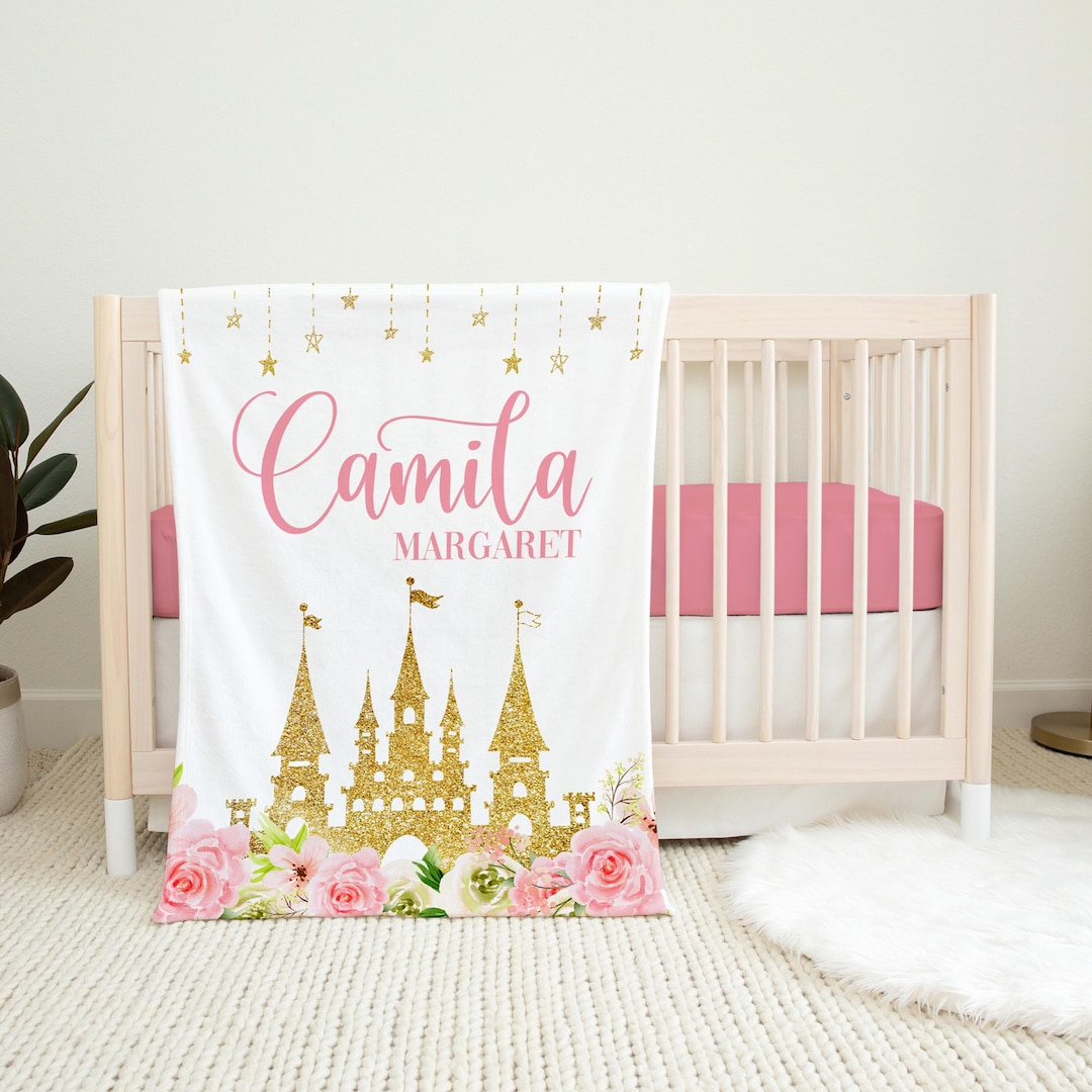 Princess Blanket, Personalized Girl Princess Baby Blanket, Princess ...