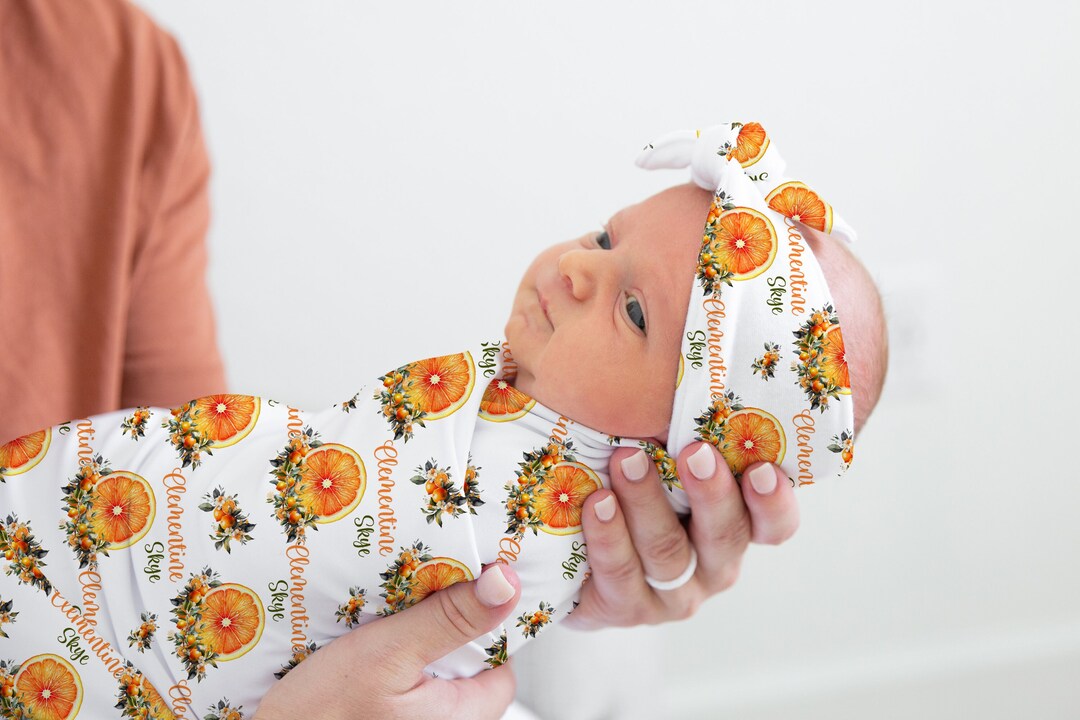 Oranges Baby Blanket, Personalized Baby Blanket, Clementine Baby ...