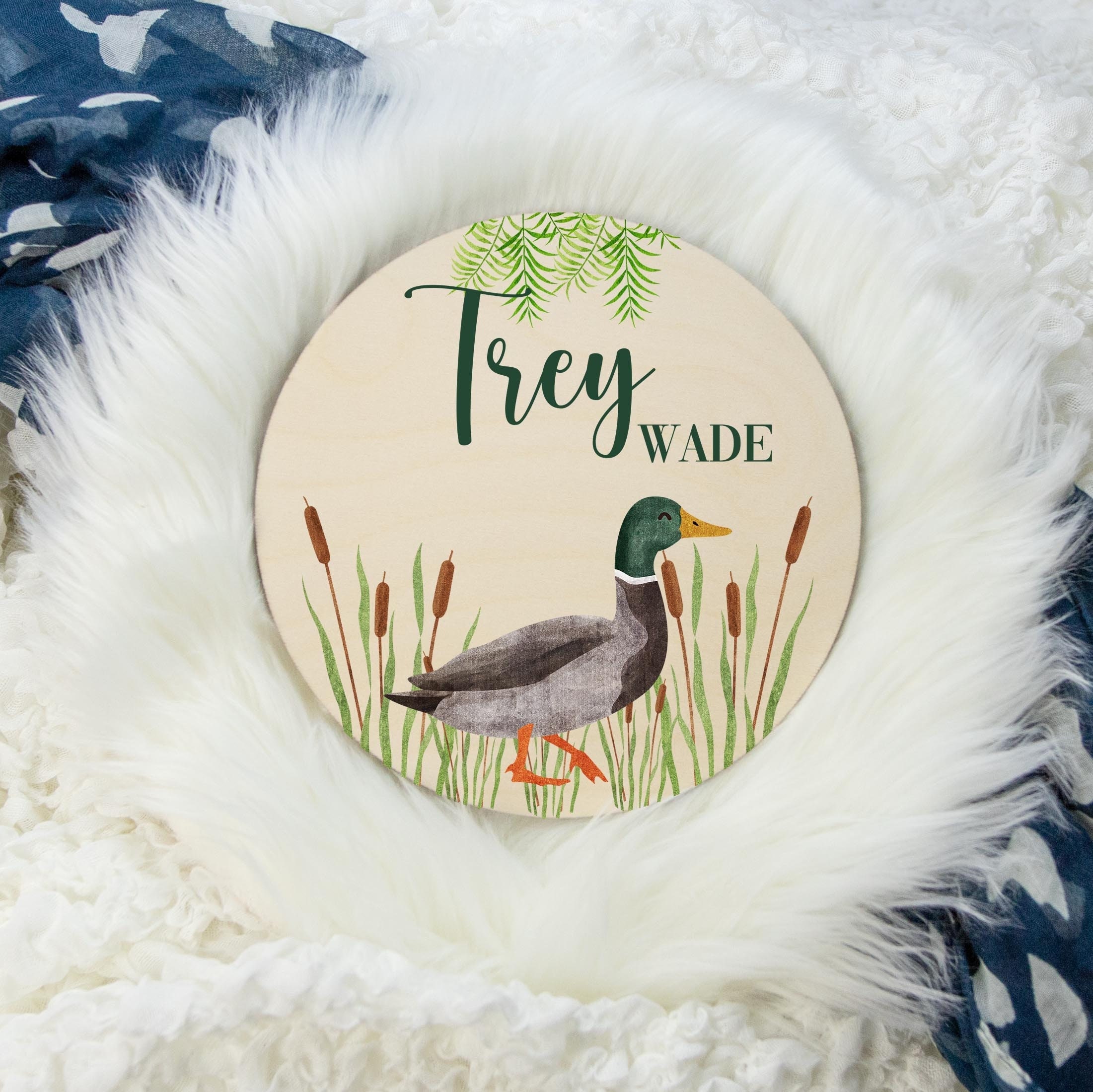 Mallard Duck Name Sign Round Wood Name Sign Wood Baby Name - Etsy