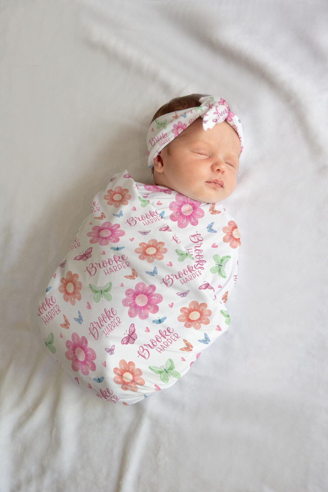 Butterfly Swaddle Set, Floral Butterfly Swaddle Blanket, Butterfly ...