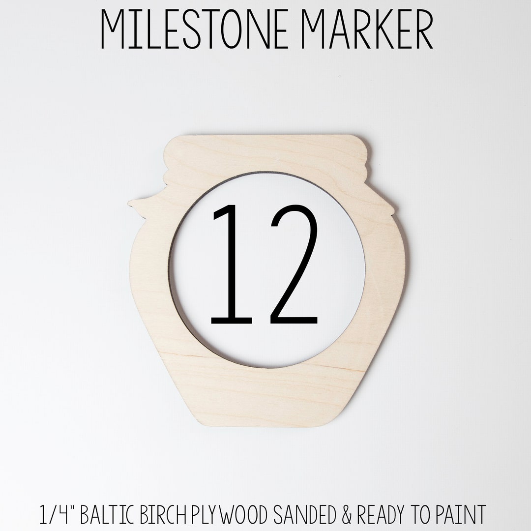 Honey Pot Milestone Marker, Baby Milestone Blanket Marker, Baltic Birch ...