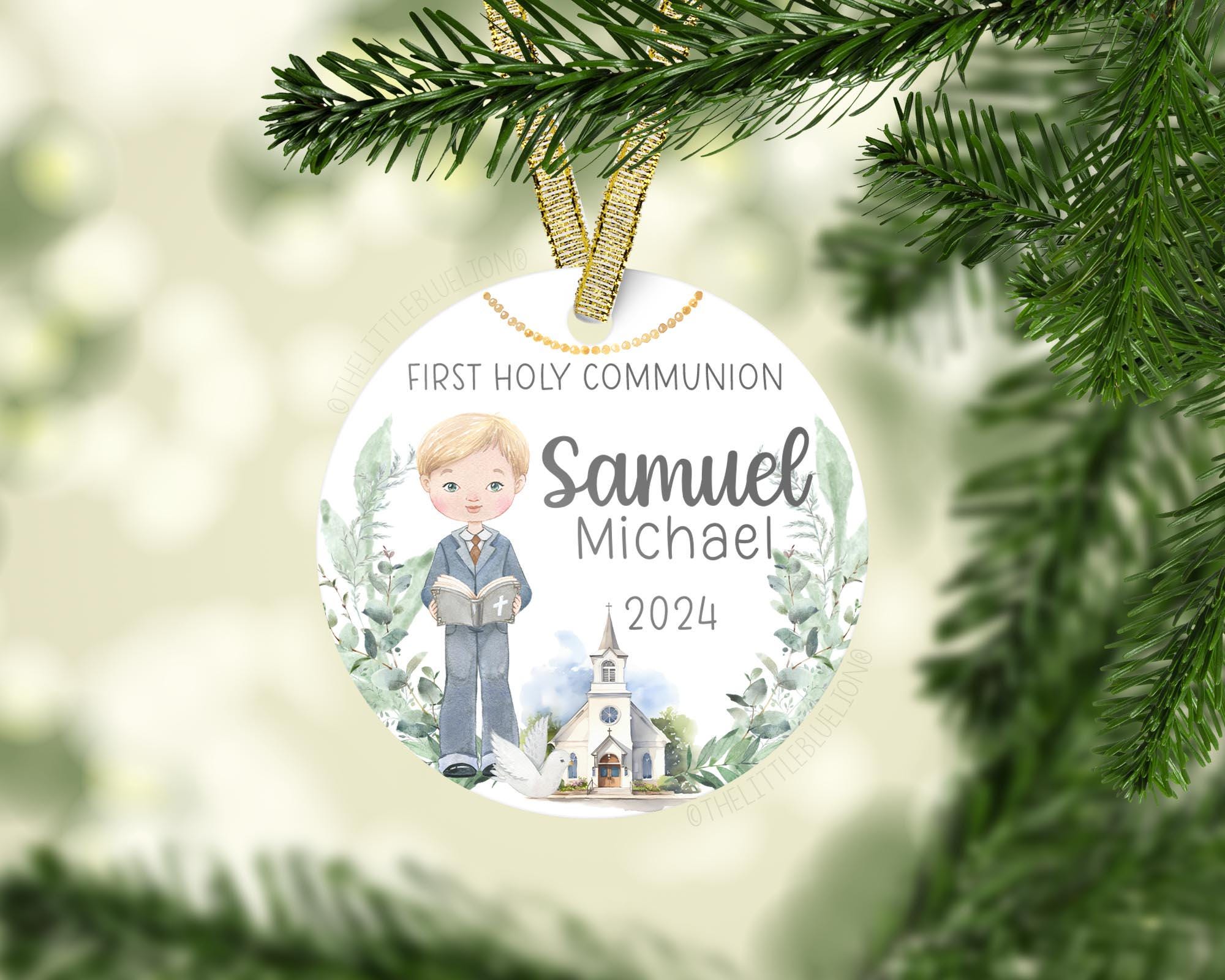 Holy Communion Christmas Ornament, Personalized First Communion Gift ...