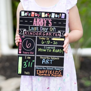 Reusable First and Last Day of School Sign, Liquid Chalk Dry Erase ...