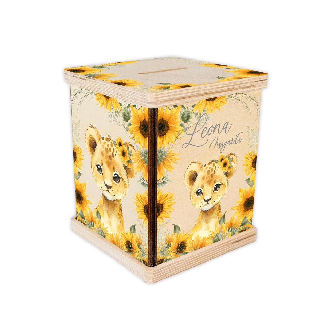 Lioness Piggy Bank, Lion Nursery, Baby Boy Gift, Personalized Piggy ...