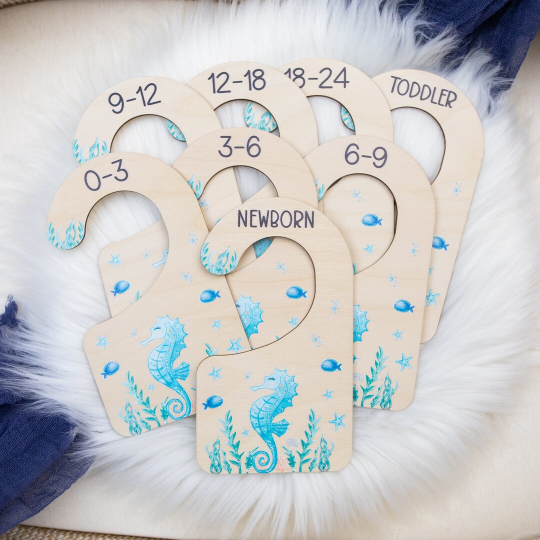 Under the Sea Clothing Dividers, Ocean Life Baby Clothing Divider, Wood ...