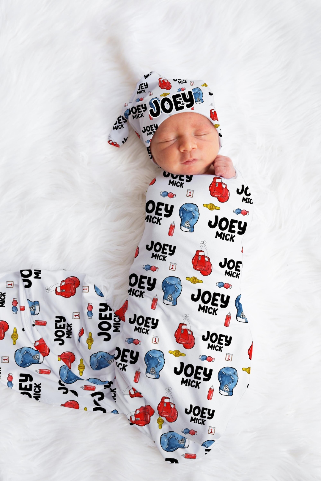 Boxing Swaddle Set, Boxing Baby Blanket, Personalized Sports Baby ...