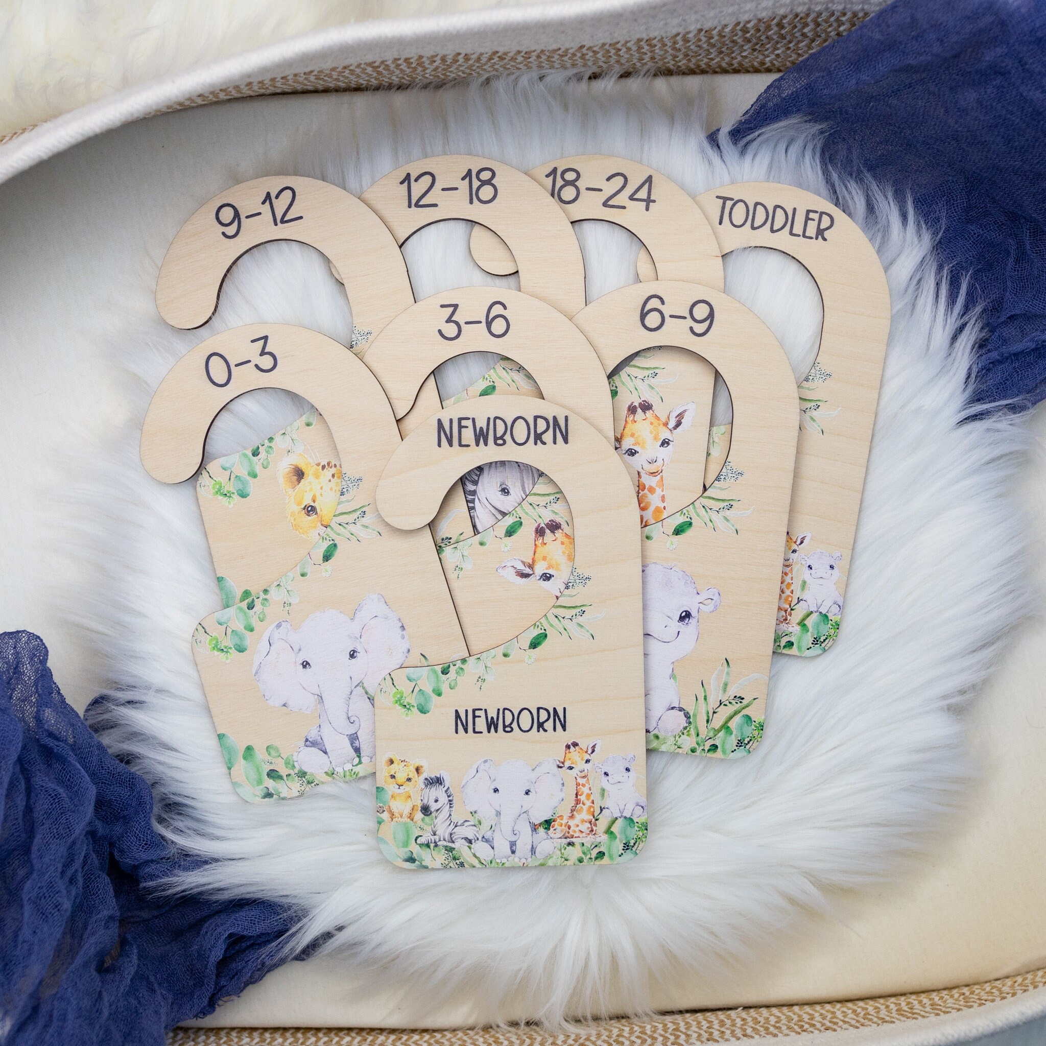 Safari Clothing Dividers, Safari Animal Baby Clothing Divider, Wood ...