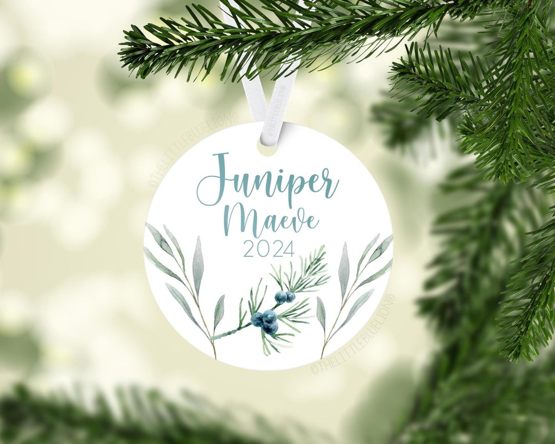 Juniper Baby 1st Christmas Ornament, Personalized Baby First Christmas ...