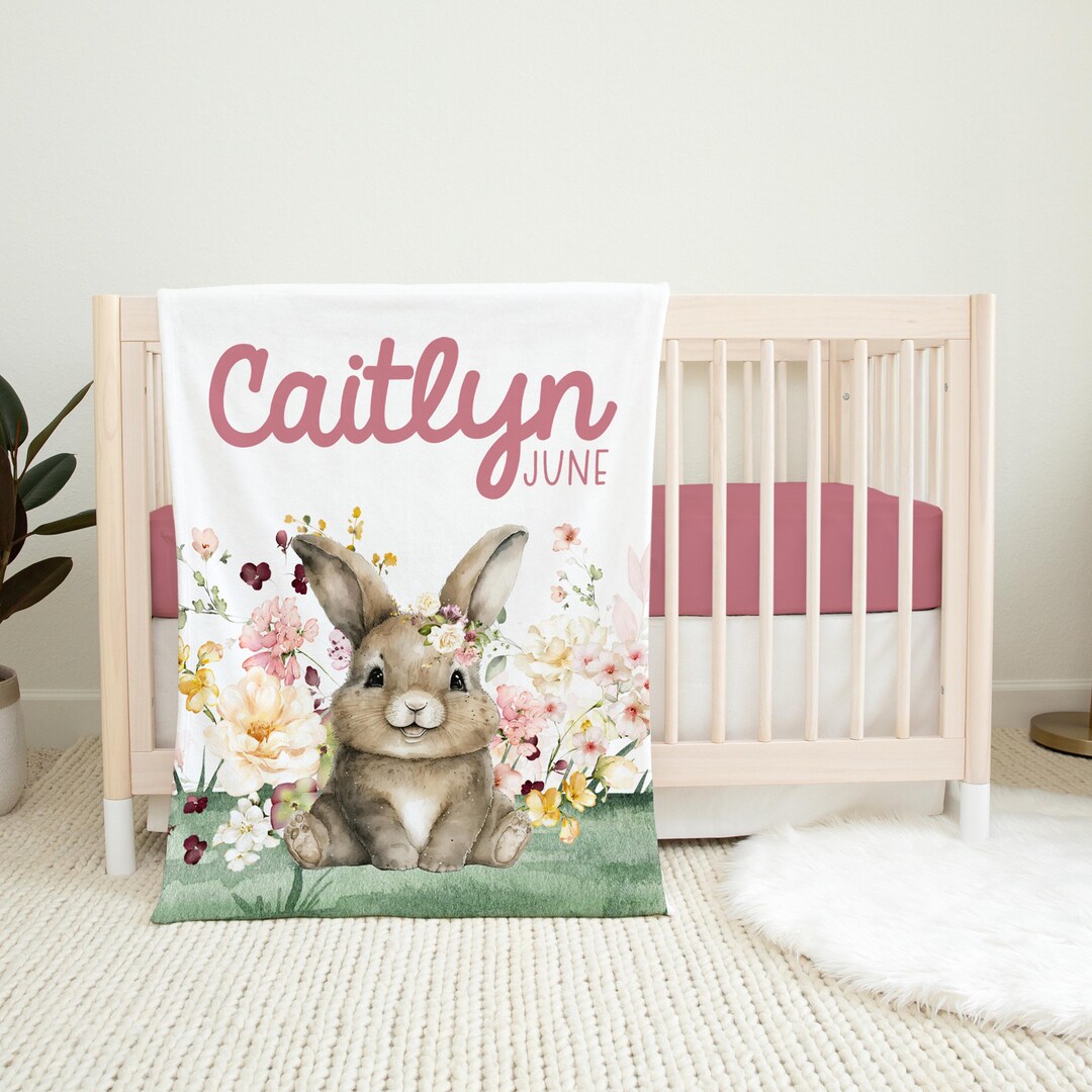 Bunny Rabbit Blanket, Girl Bunny Blanket, Bunny Bow Tie Blanket, Rabbit ...