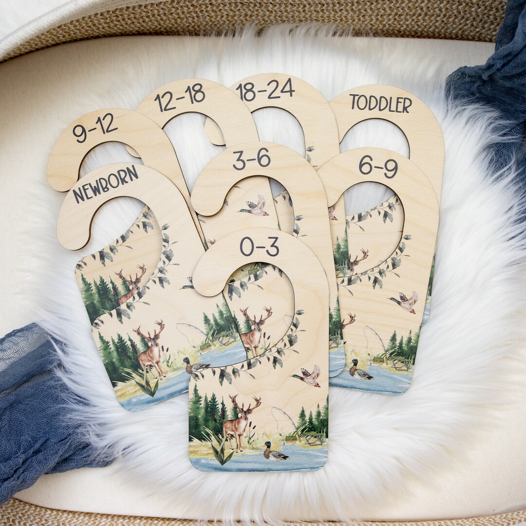 Hunting Clothing Dividers, Duck and Buck Baby Clothing Divider, Wood ...