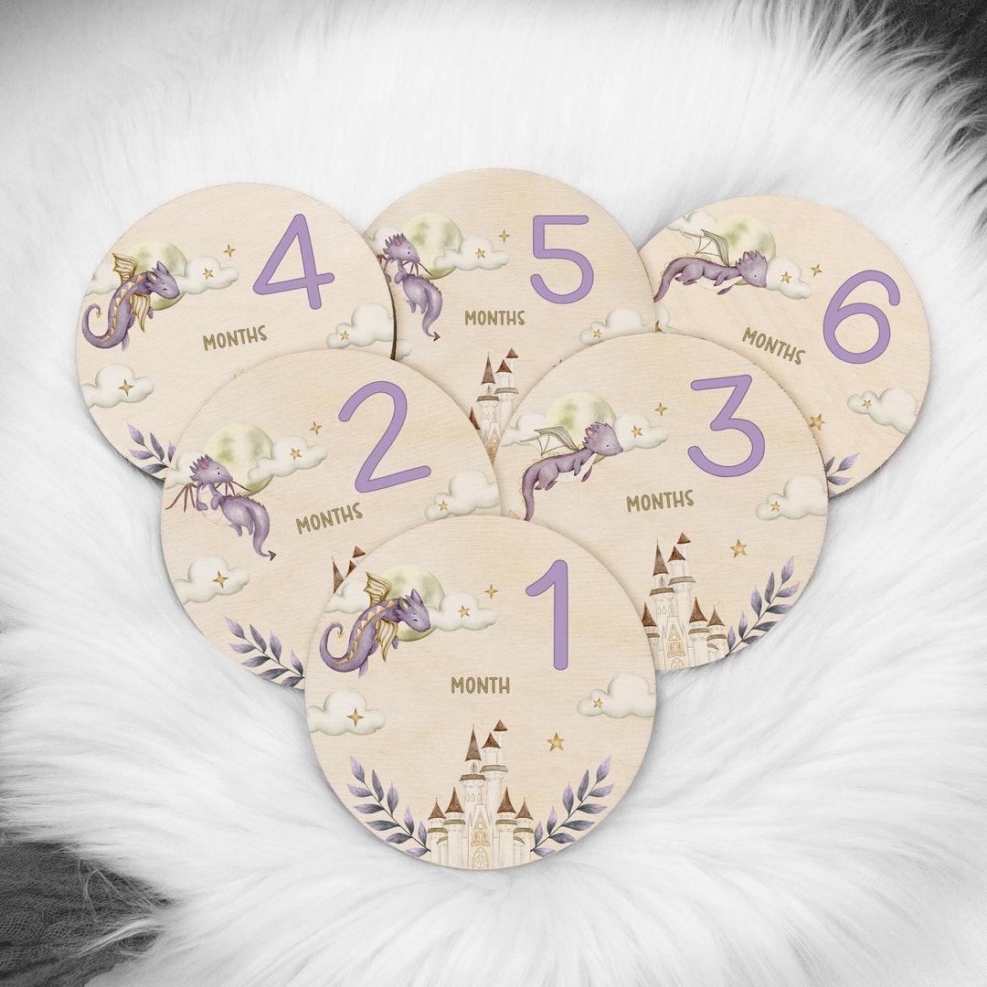 Dragon Milestone Cards, Baby Milestone Dragon Milestone Markers, Wood ...