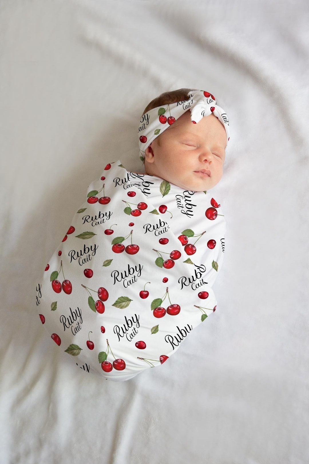 Cherry Baby Blanket, Personalized Baby Blanket, Cherry Baby Blanket ...