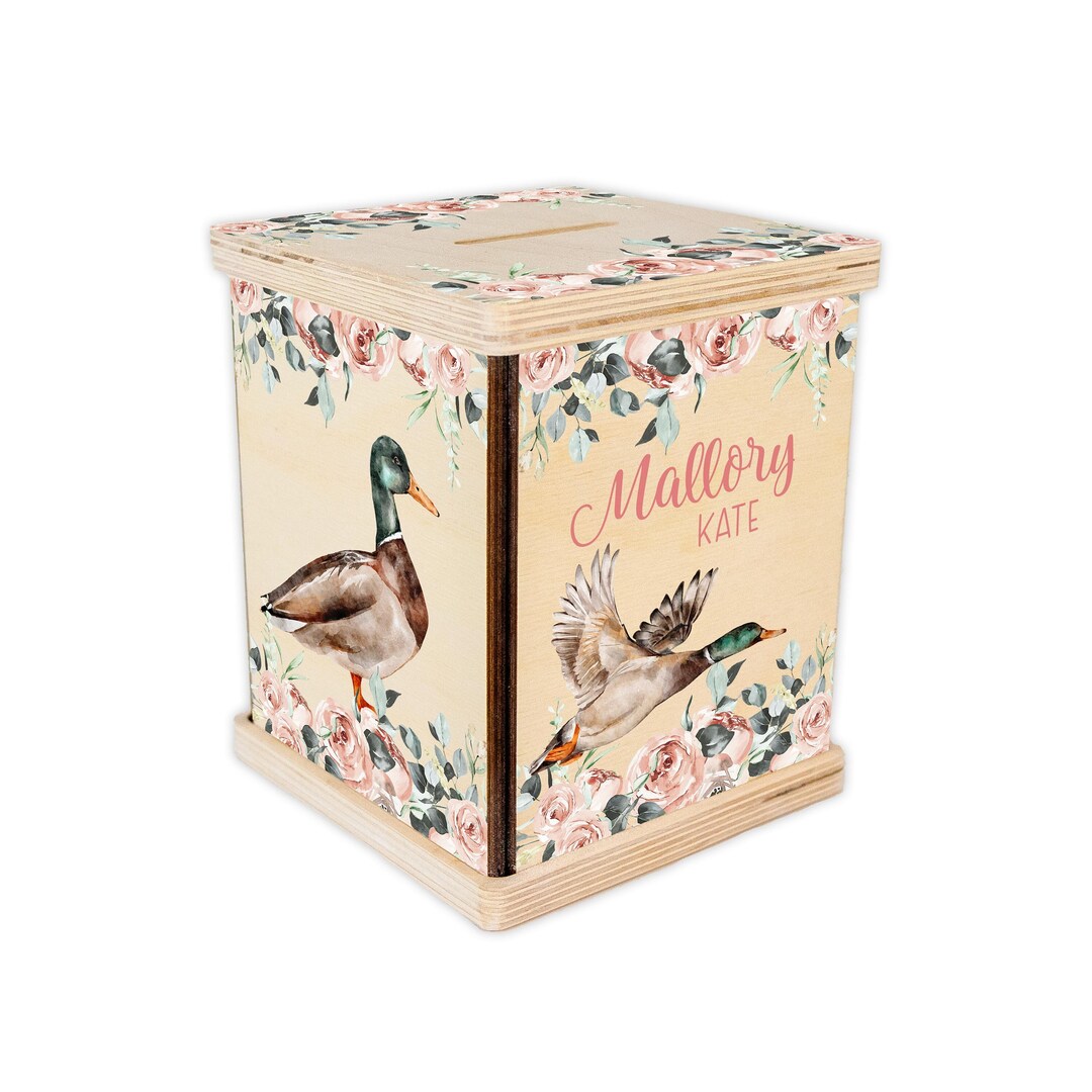 Mallard Duck Piggy Bank, Duck Nursery, Baby Boy Gift, Personalized ...