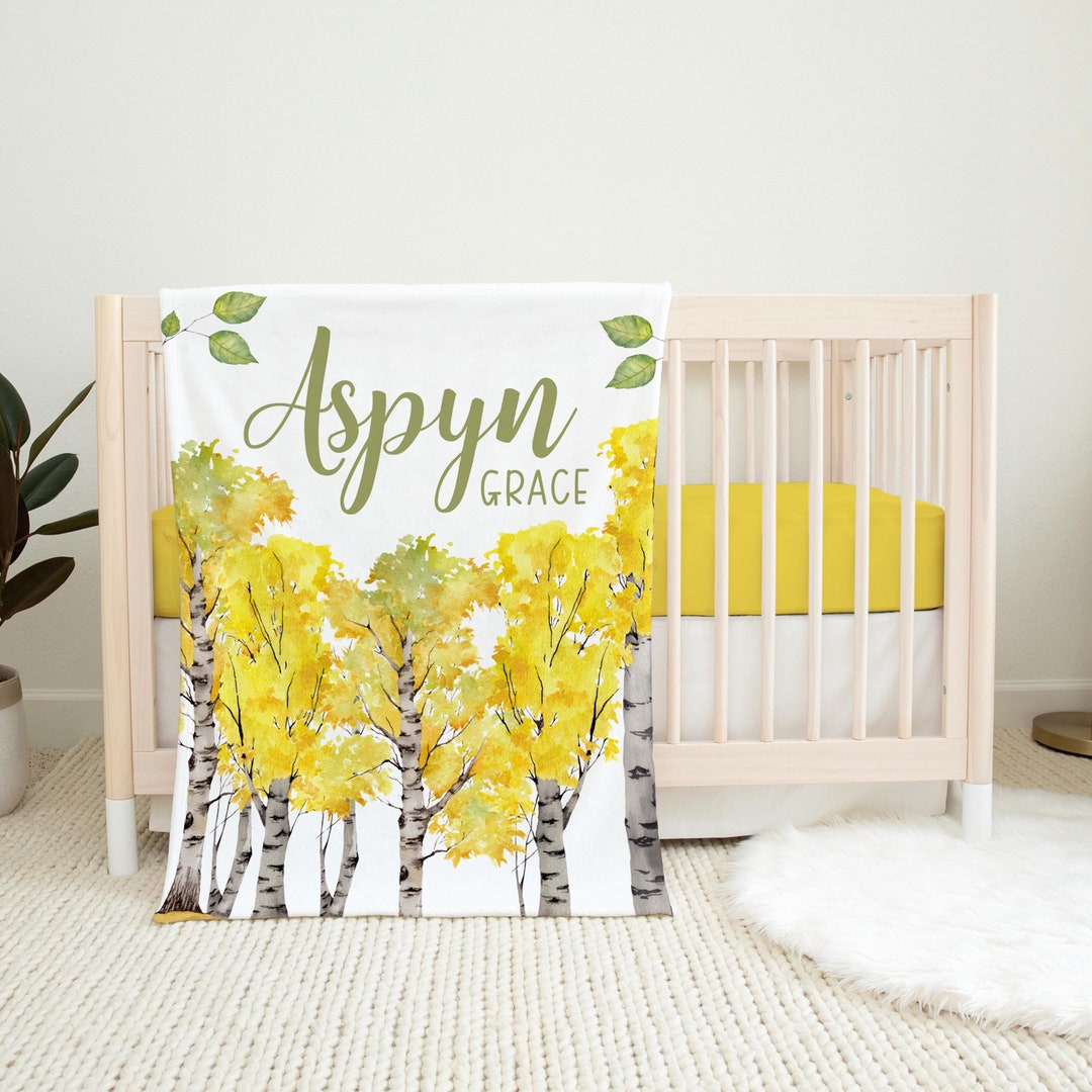 Aspen Tree Baby Blanket, Aspen Birch Tree Blanket, Personalized Baby ...