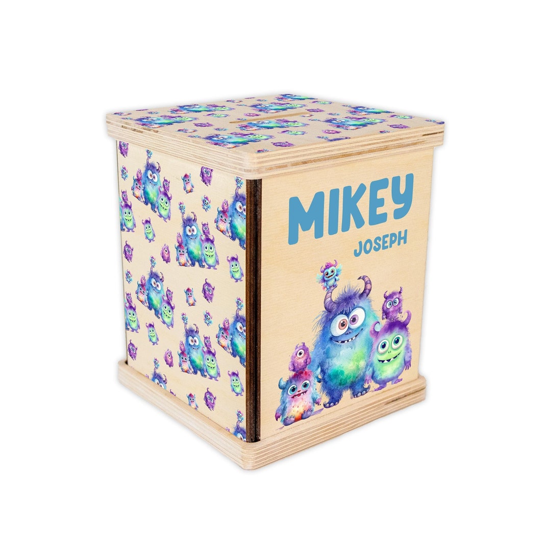 Monster Piggy Bank, Monsters Nursery, Baby Boy Gift, Personalized Piggy ...