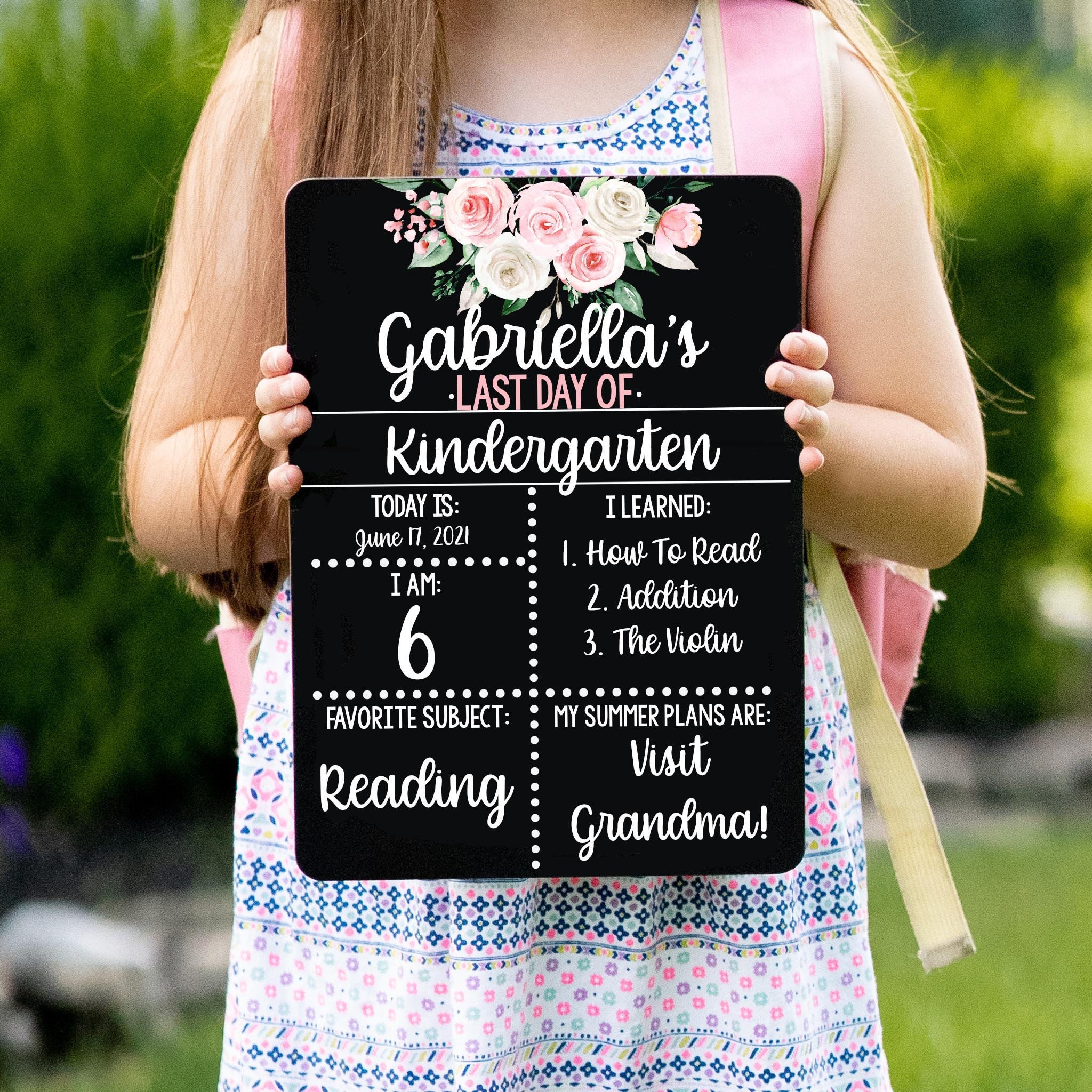 Floral First Day of School Sign Liquid Chalk School Board - Etsy