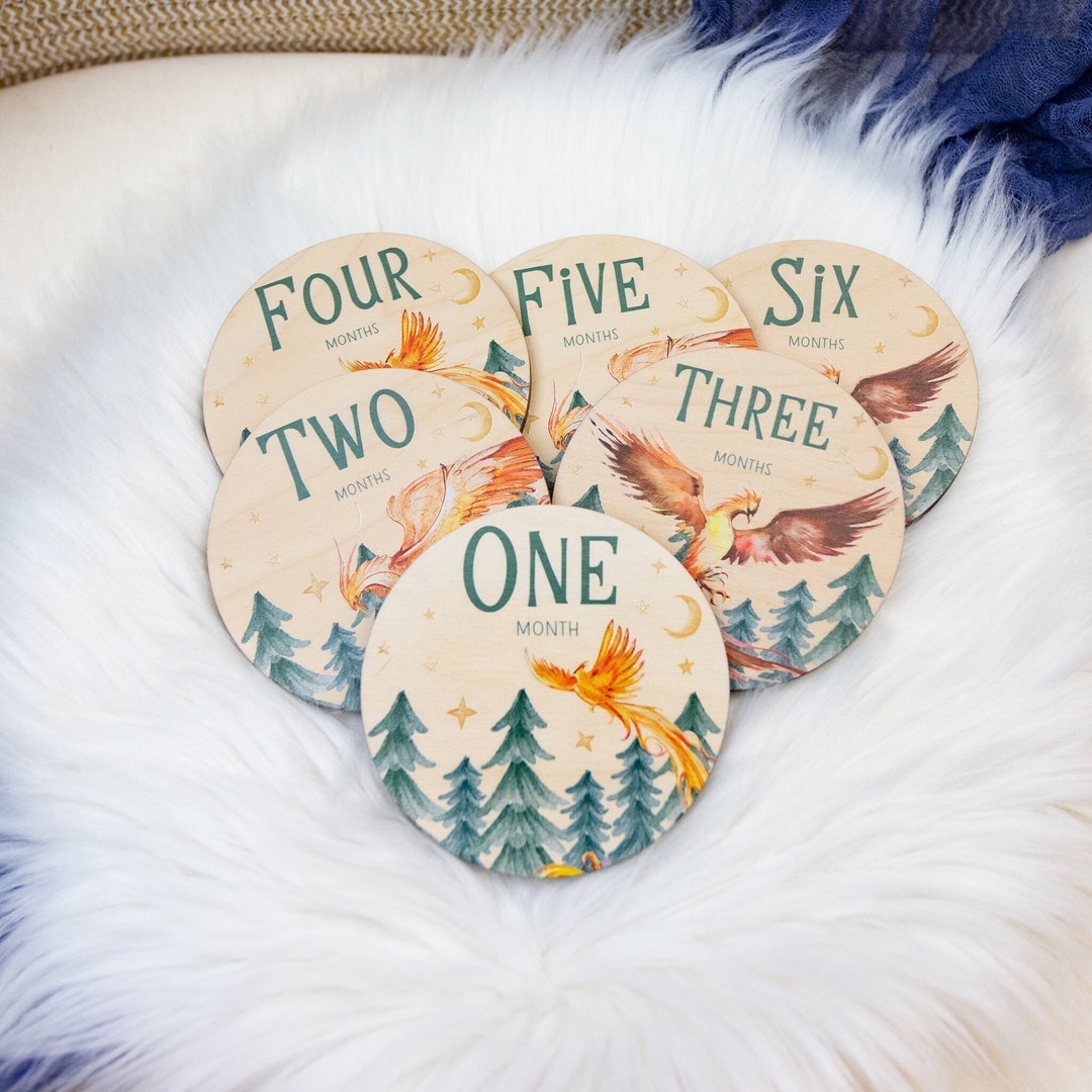 Phoenix Milestone Cards, Baby Milestone Phoenix Milestone Markers, Wood ...