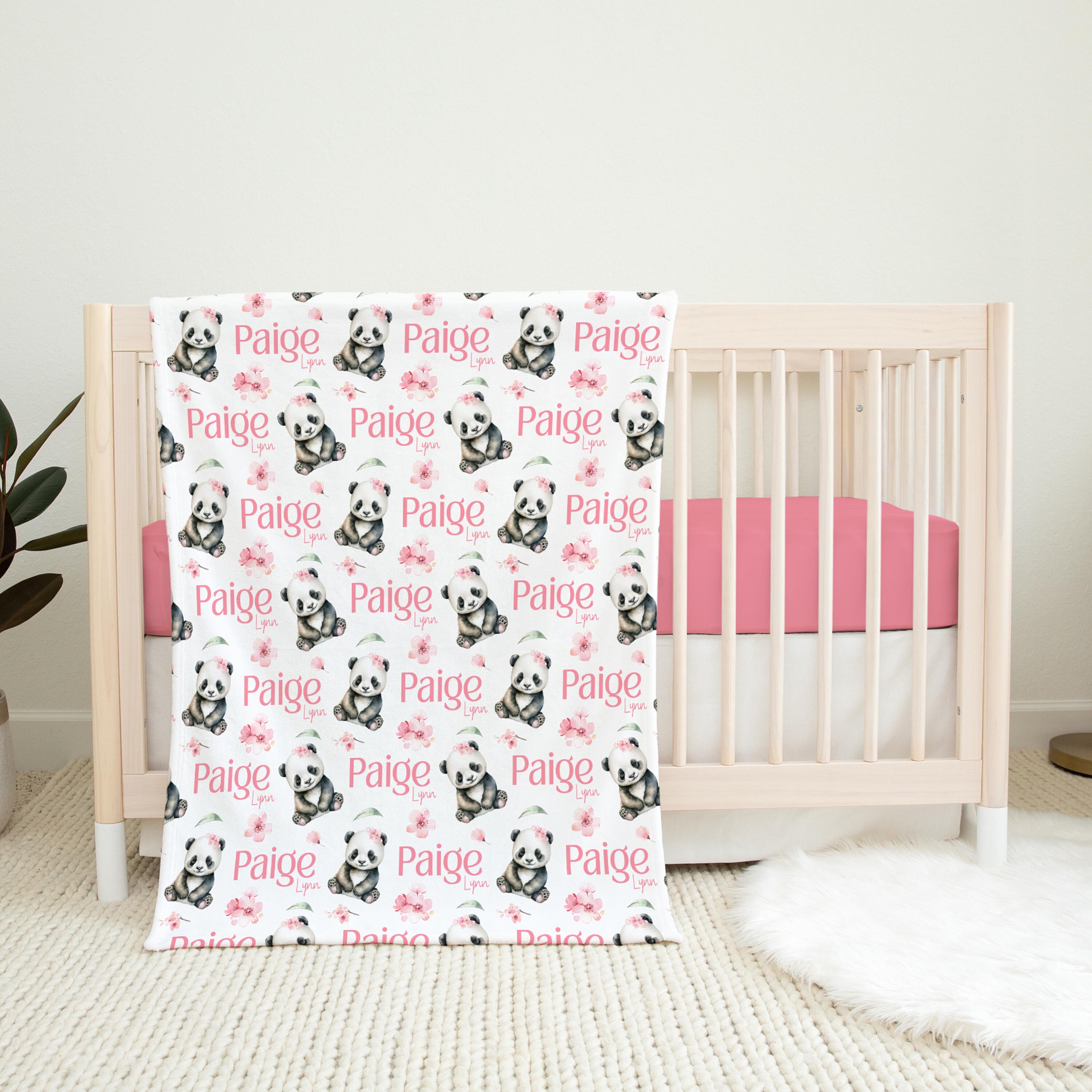 Panda Bear Swaddle Set Panda Baby Blanket Personalized - Etsy