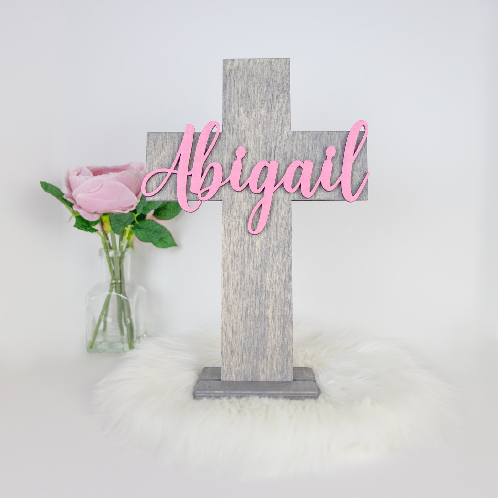 Baptism Gift, Wooden Name Cross, Personalized Cross, First Communion ...