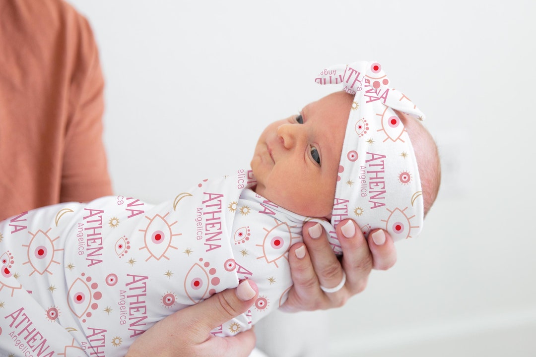 Evil Eye Swaddle Set, Evil Eye Baby Blanket, Personalized Egyptian Evil ...