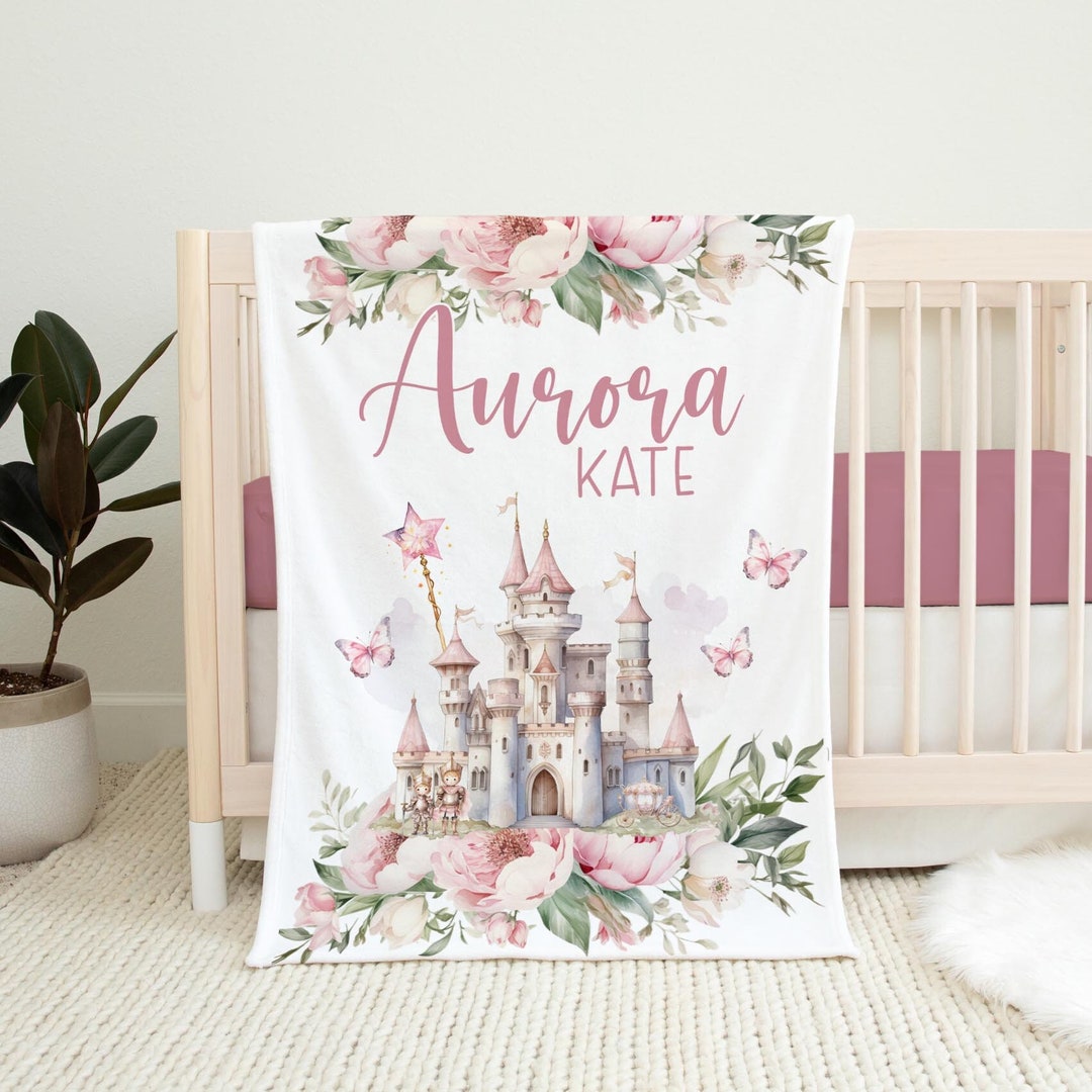 Princess Blanket, Personalized Girl Princess Baby Blanket, Princess ...